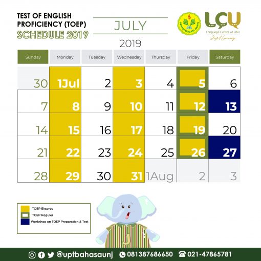 2019 – Language Center of UNJ – UPT Bahasa UNJ